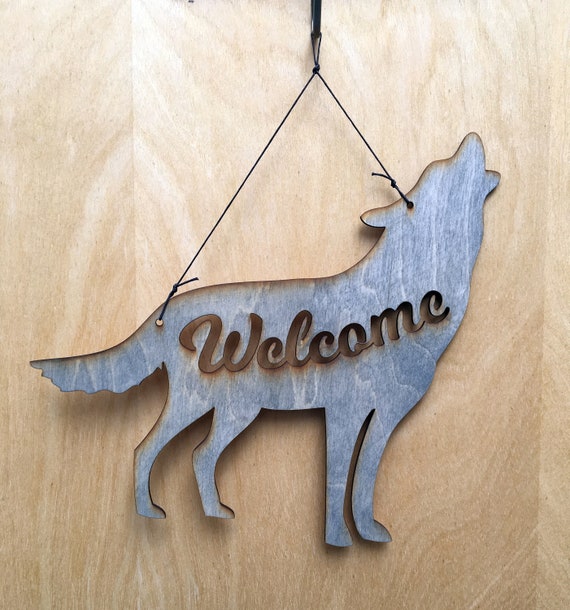 Wolf Welcome Sign Howling Wolf Wolf Lover Gift Wolf Decor | Etsy
