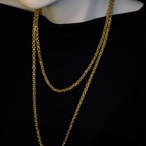 Antique Long and Heavy Gold Chain Necklace - Etsy