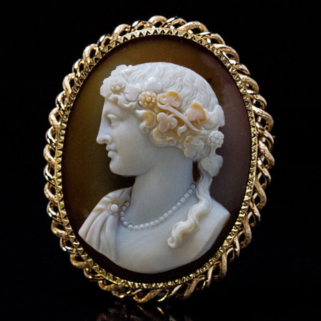 Antique 19th Century Carved Sardonyx Cameo Gold Brooch - Etsy