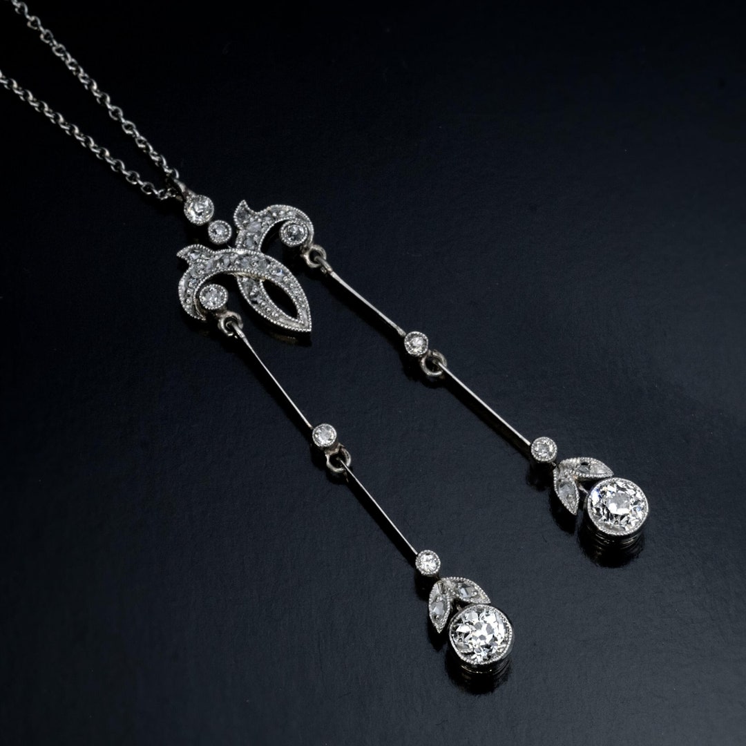 Belle Epoque Antique Diamond Negligee Necklace - Etsy