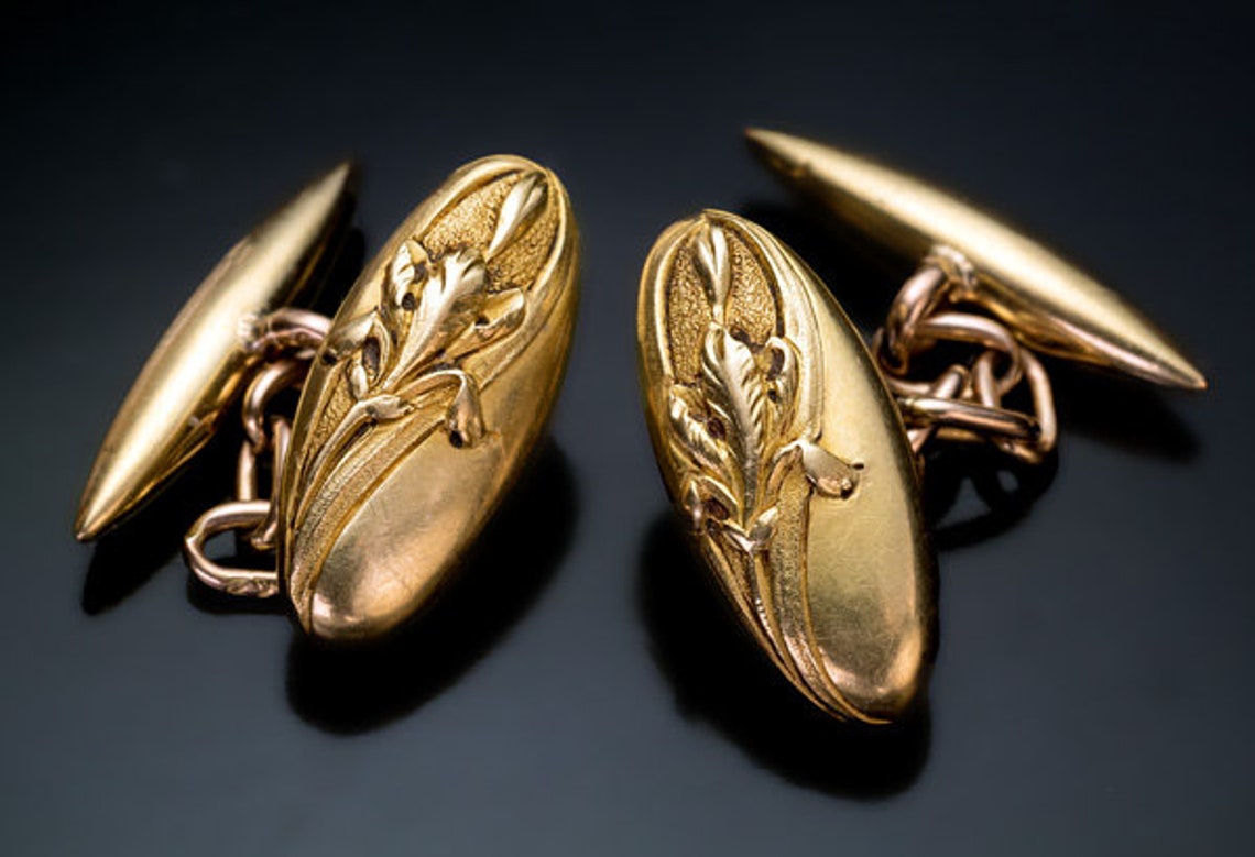 Vintage Early 1900s French 18K Gold Cufflinks - Etsy
