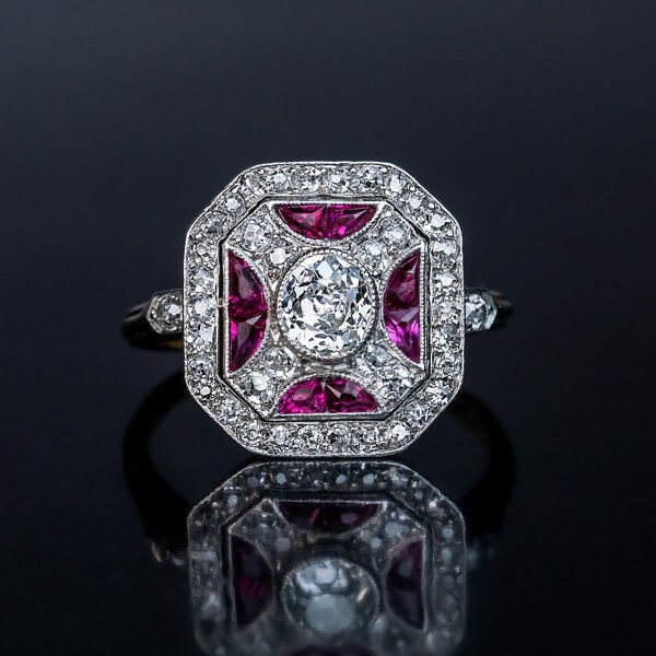 Art Deco Ruby Ring - Etsy