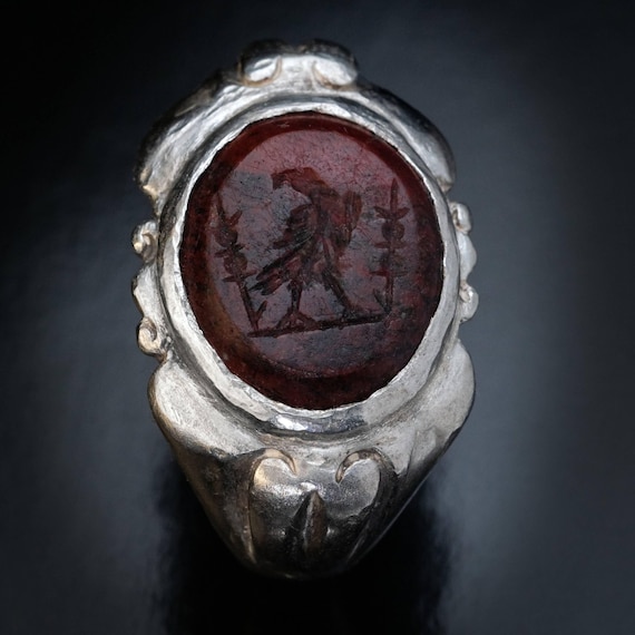 Rare Ancient Roman Silver Legionary Ring c. 300 AD - Gem