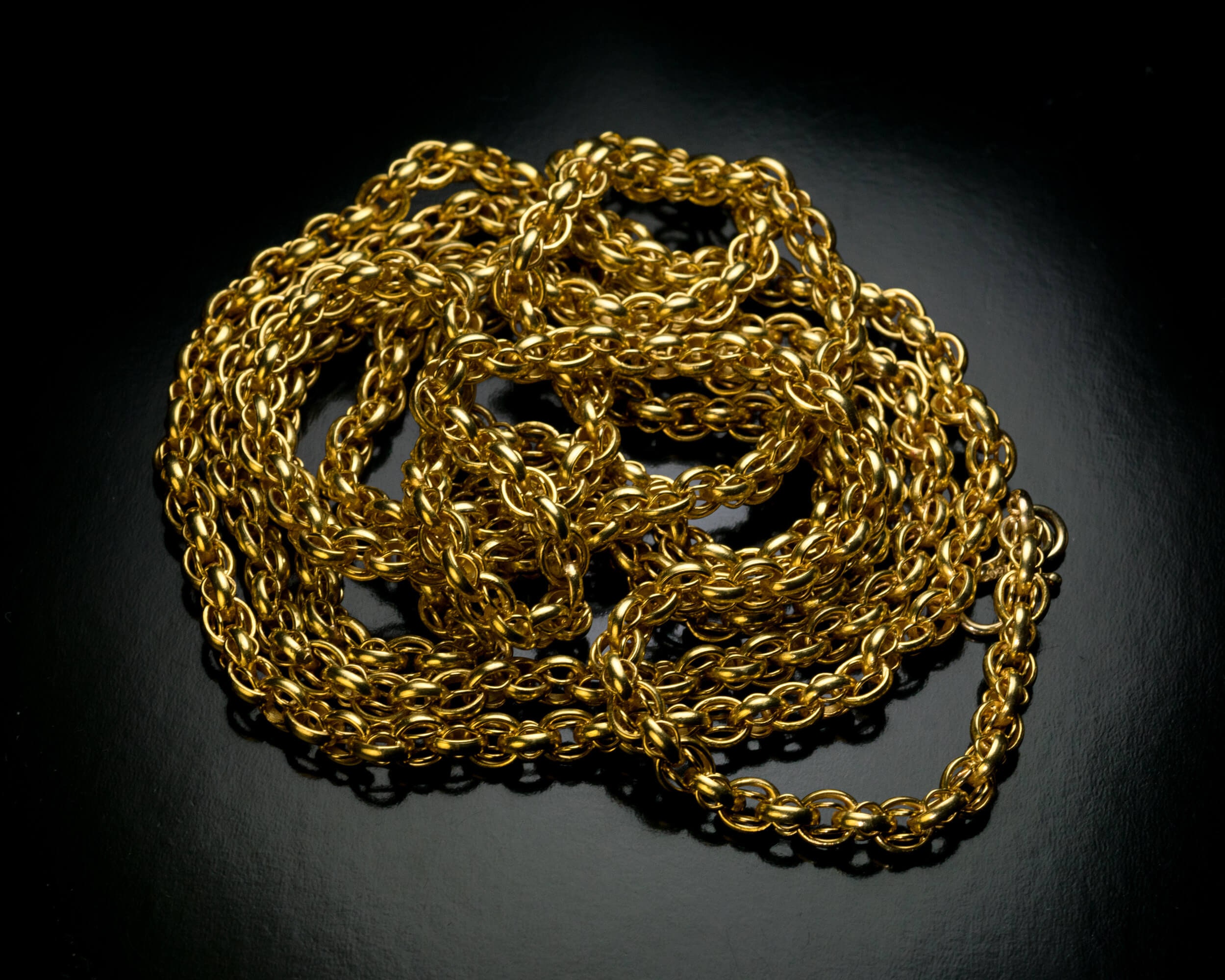 Antique Long and Heavy Gold Chain Necklace - Etsy