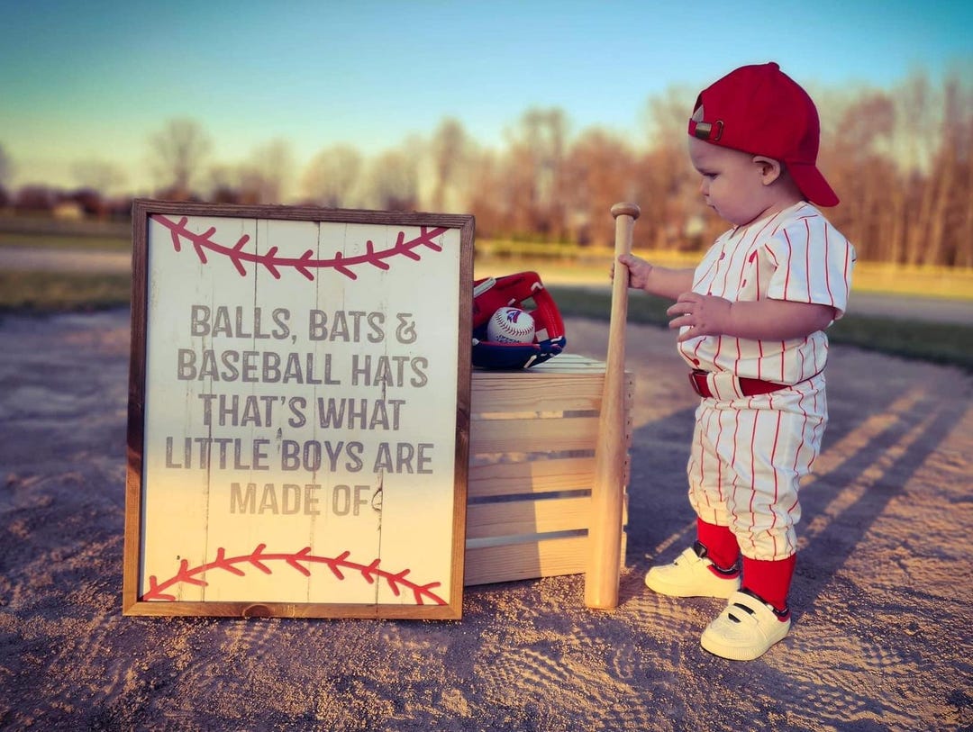 Baby Baseball Outfit 2 Pc EMBROIDERED - Red Pinstripe Baseball Jersey ...