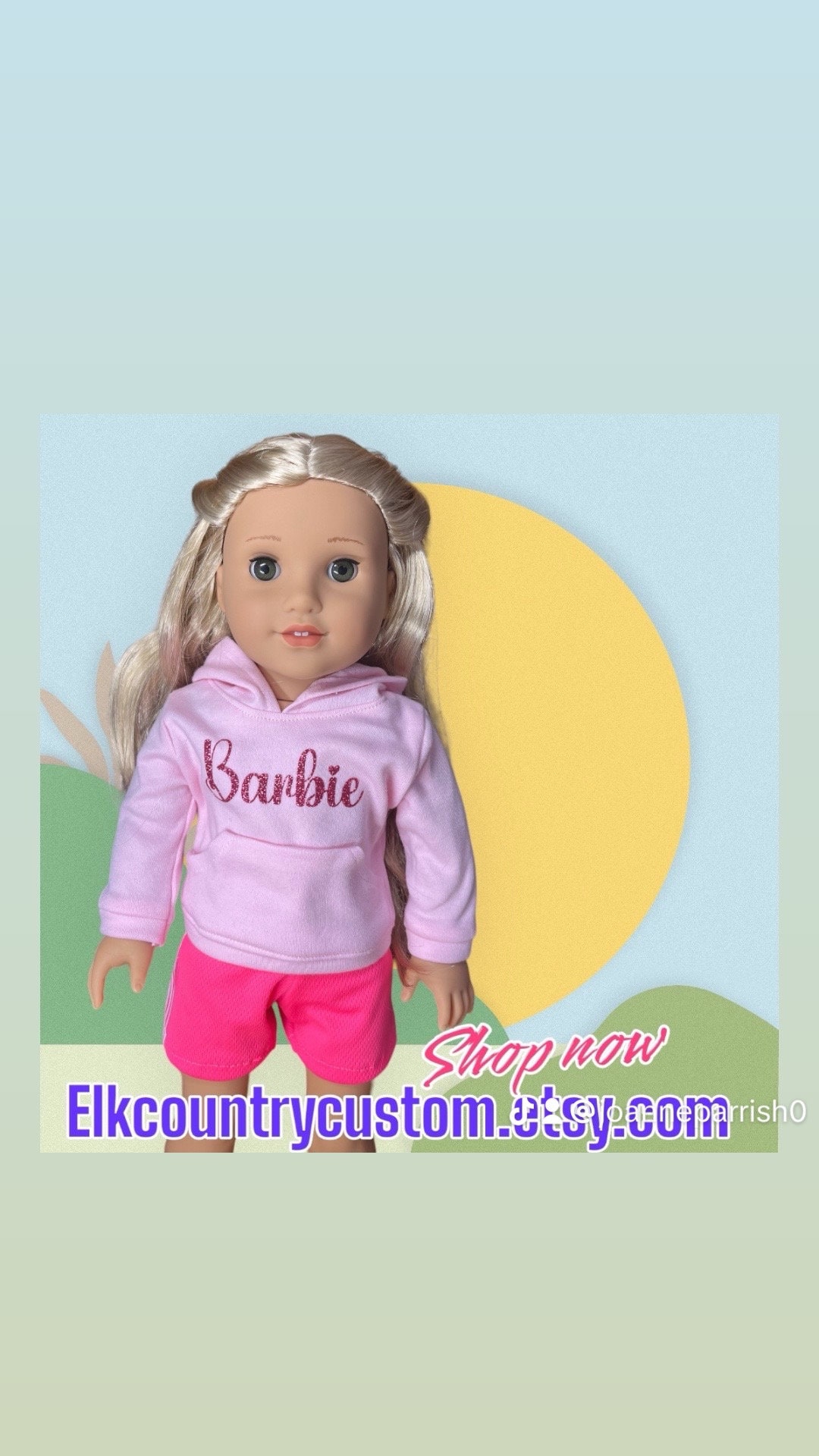 Doll Hoodie With GLITTER TEXT Doll Clothes FITS American Girl Dolls ...