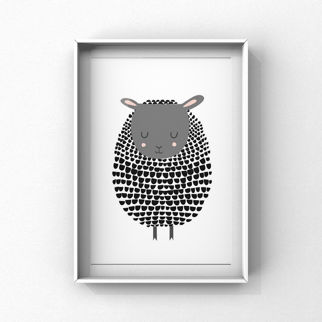 Black Sheep Print, Black Sheep Art, Lamb Print, Lamb Art, Sheep Nursery ...
