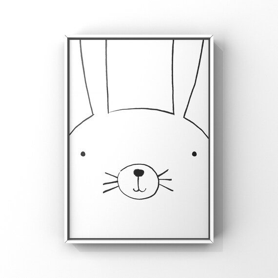 Modern Rabbit Art Decor Little Rabbit Nursery | Etsy
