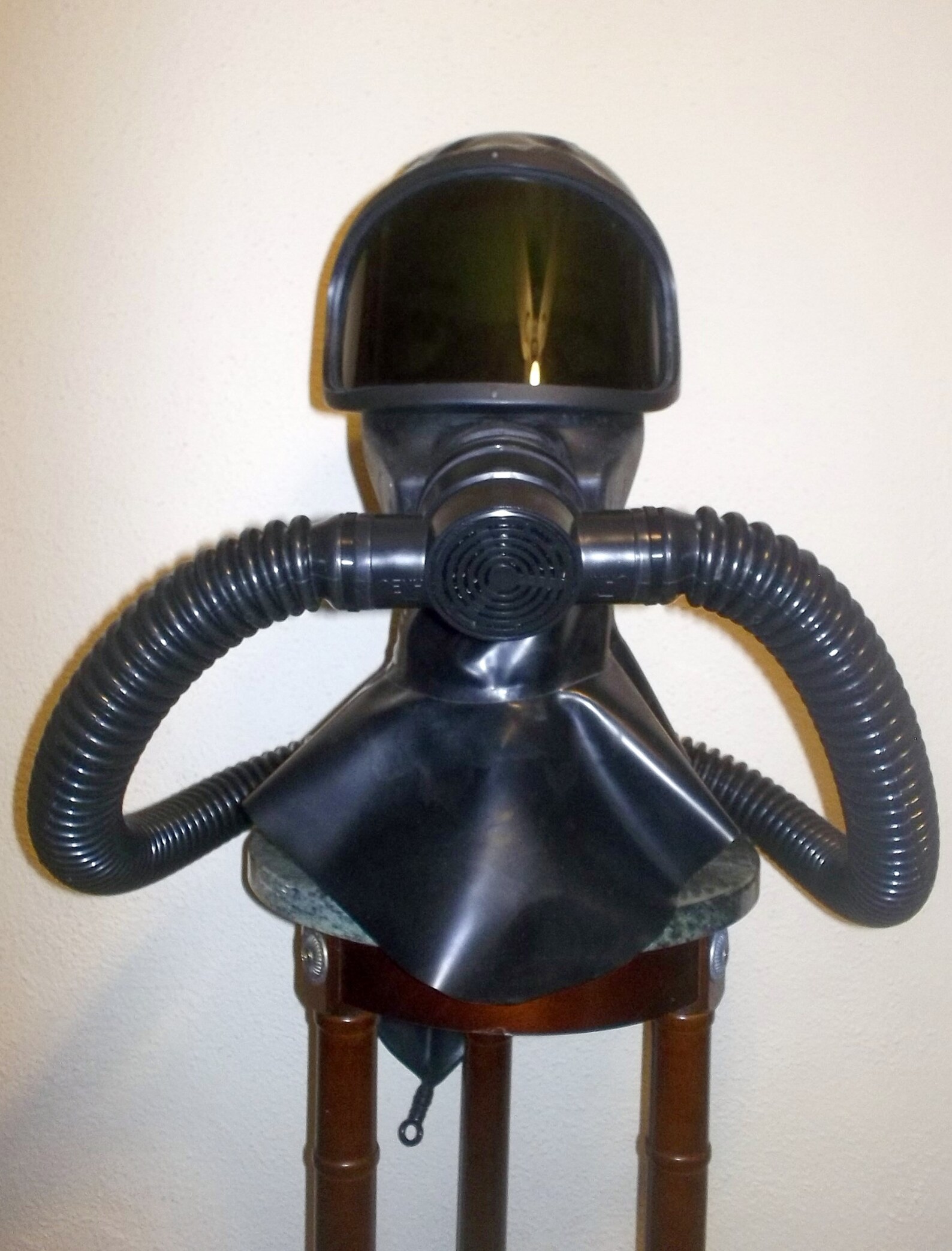 Fetish Heavy Rubber Latex Full Circle MSA REBREATHER Gas Mask Hood With ...