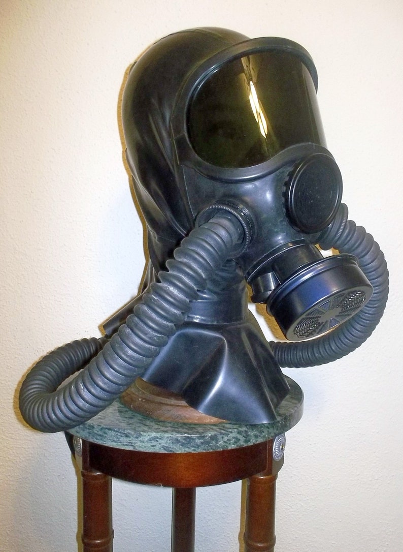 Heavy Rubber Fetish Custom GAS MASK Latex HOOD With Dark Lenses, Twin ...