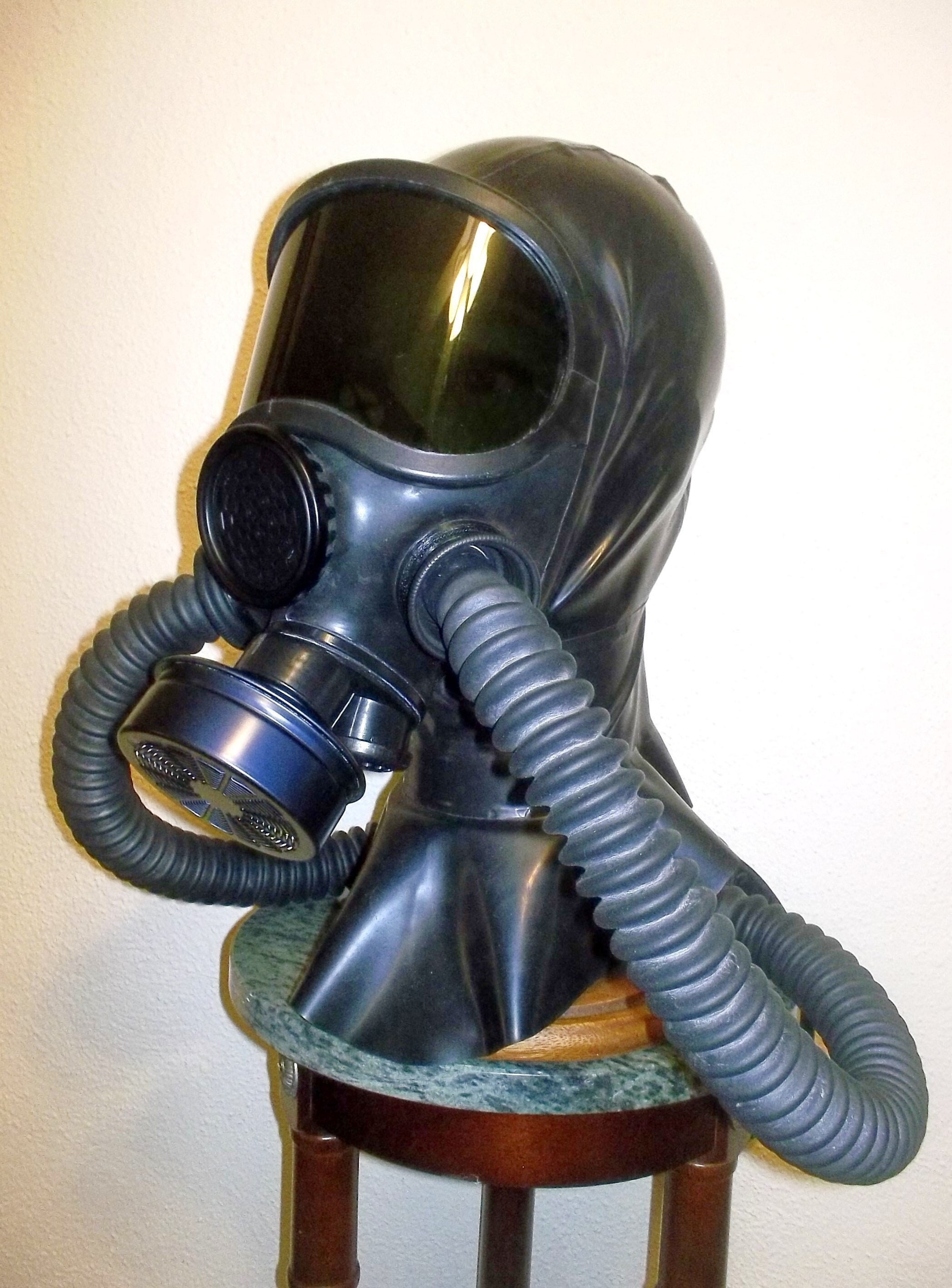 Heavy Rubber Fetish Custom GAS MASK Latex HOOD With Dark Lenses, Twin ...