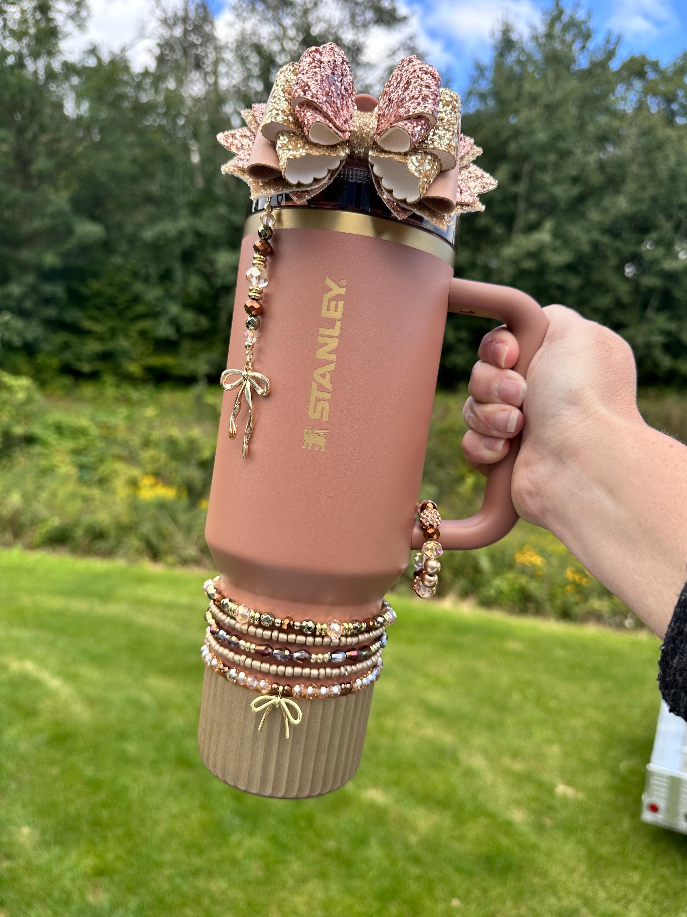 Mocha Latte Stanley Cup Bracelet Accessory - Brown and Gold - Etsy