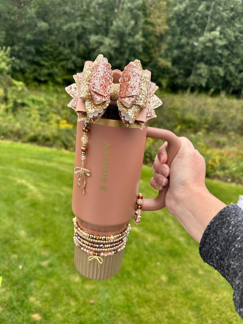 Mocha Latte Stanley Cup Bracelet Accessory - Brown and Gold - Etsy