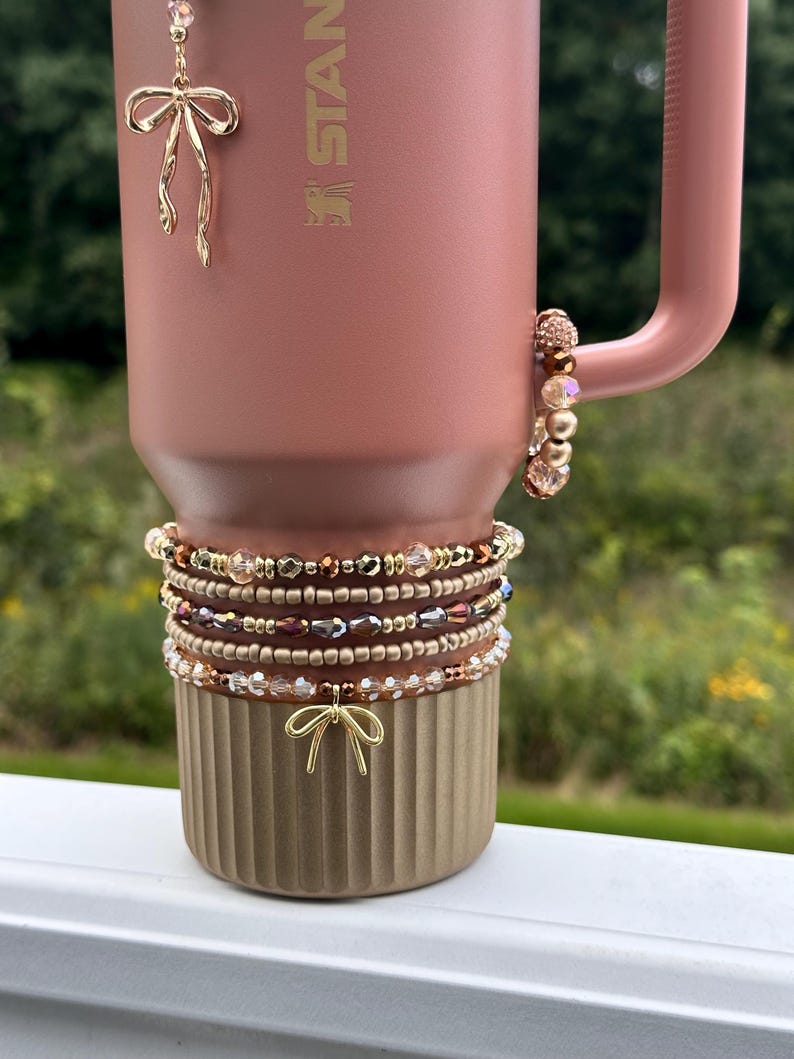 Mocha Latte Stanley Cup Bracelet Accessory - Brown and Gold - Etsy
