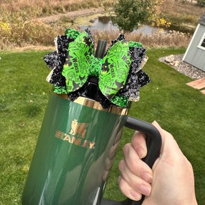 Elphaba Wicked Bow for Stanley - Straw Bow Green and Gold - Etsy