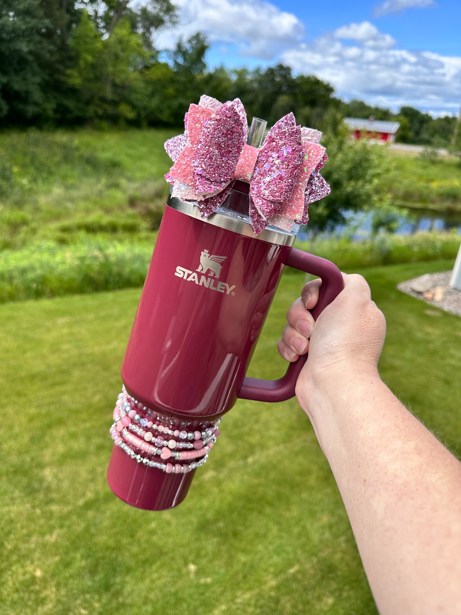 Cherry Mocha Stanley Straw Bow - Etsy
