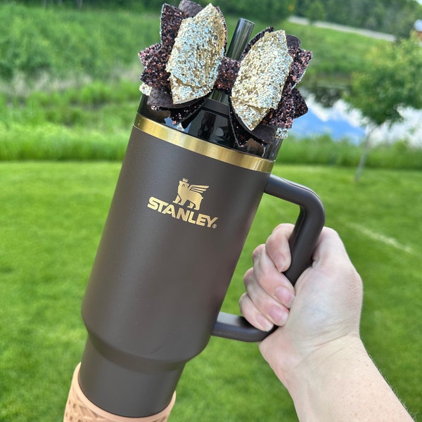 Stanley Chocolate and Gold Bow - Etsy