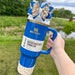 Arctic Twist Stanley Straw Bow - Royal Blue and Gold - Etsy