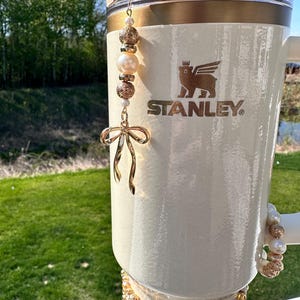 Straw Dangle Cream and Gold - Cream Moon Stanley - Etsy
