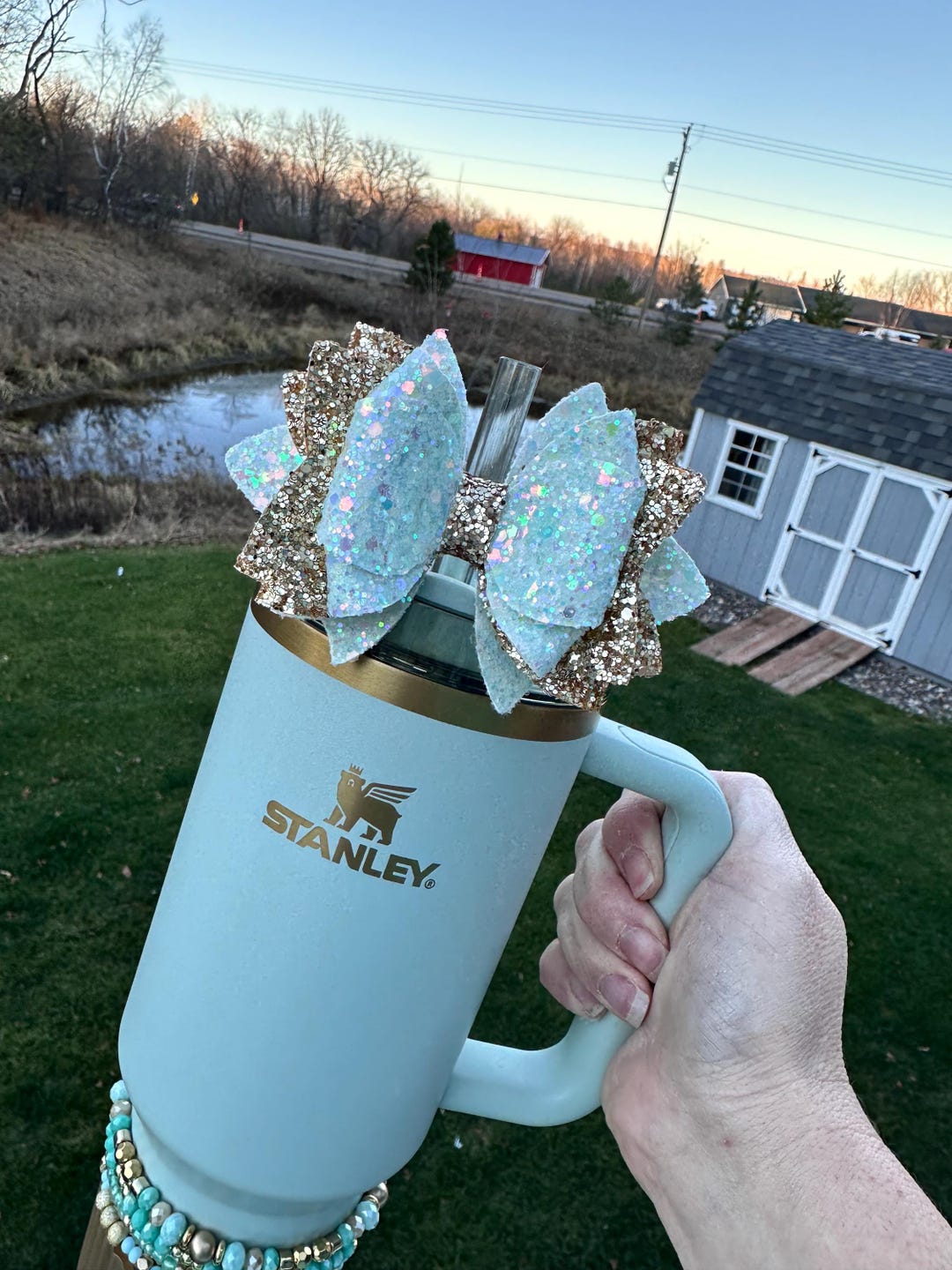 Gilded Celadon Bow - Mint and Gold - Etsy