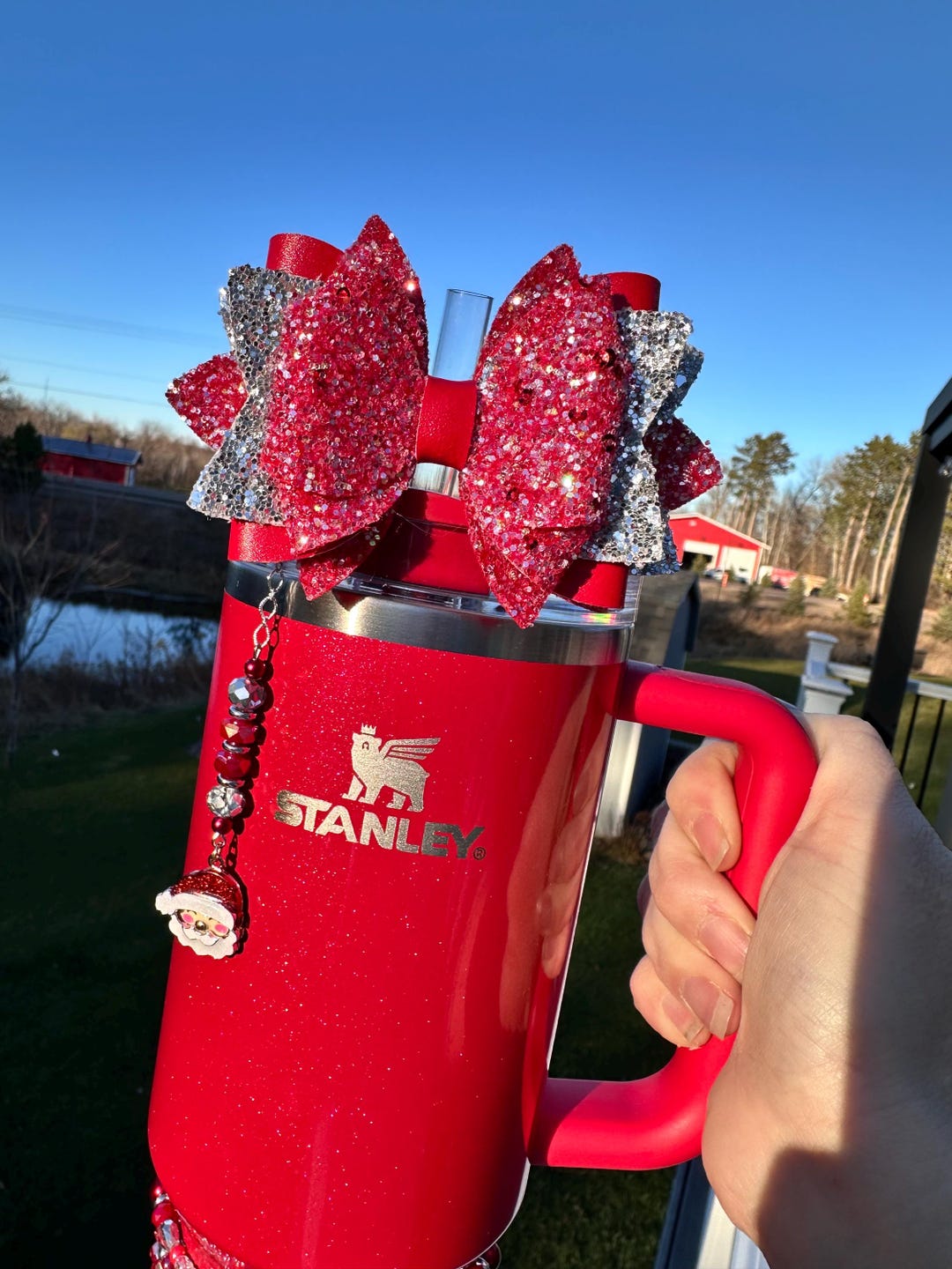 Red Delicious Elf Stanley Straw Bow - Etsy