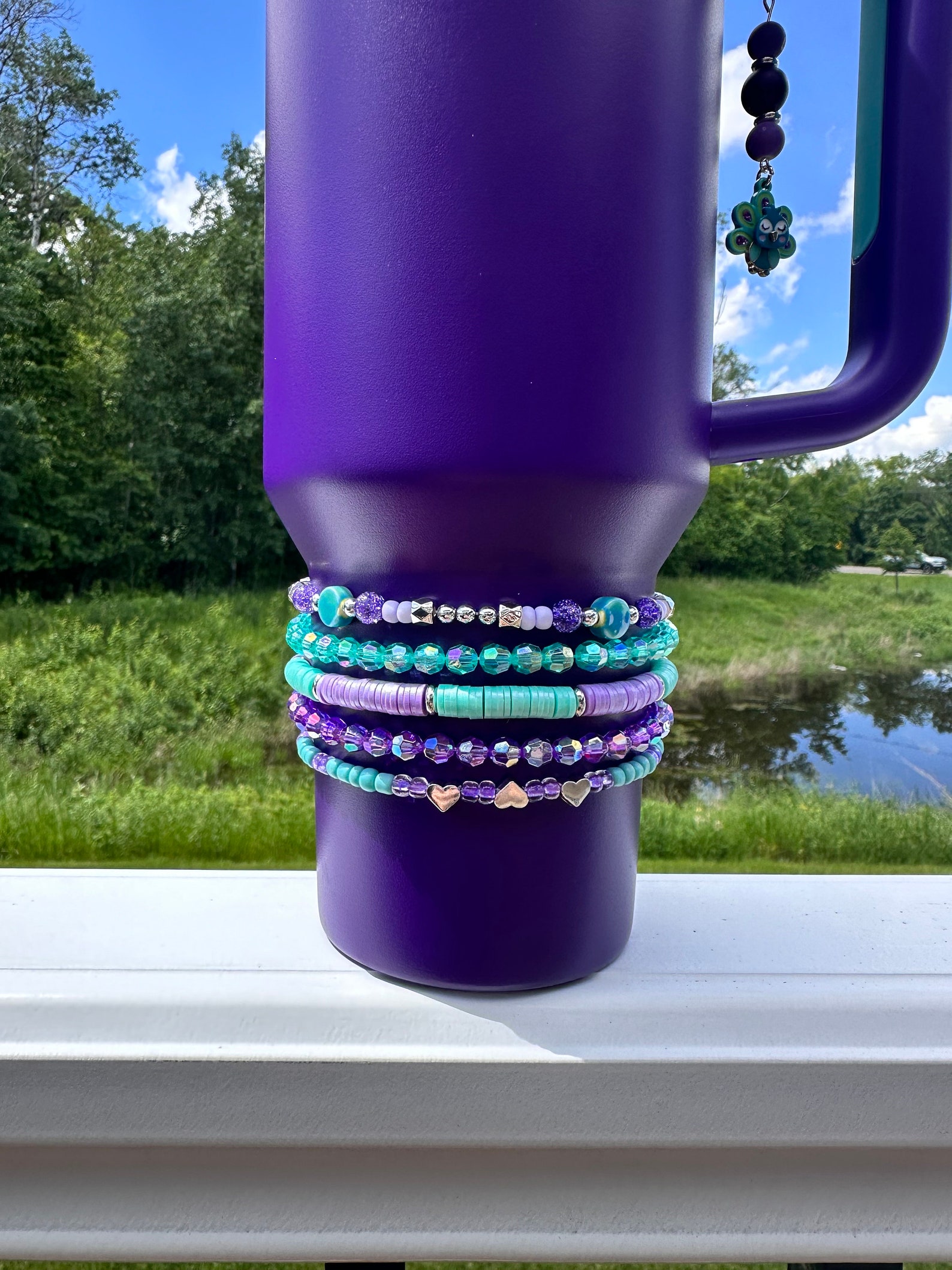 Deep Purple Stanley Bracelet Stack Accessories - Purple With Teal - Etsy
