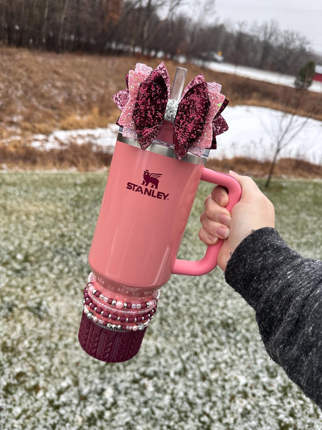 Winter Shimmer Berry Bracelet Accessory for Stanley - Etsy