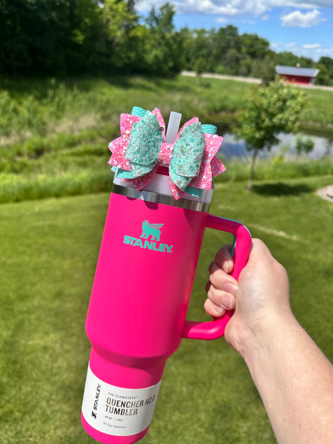 Pink Passion Bow for Stanley Straw - Etsy