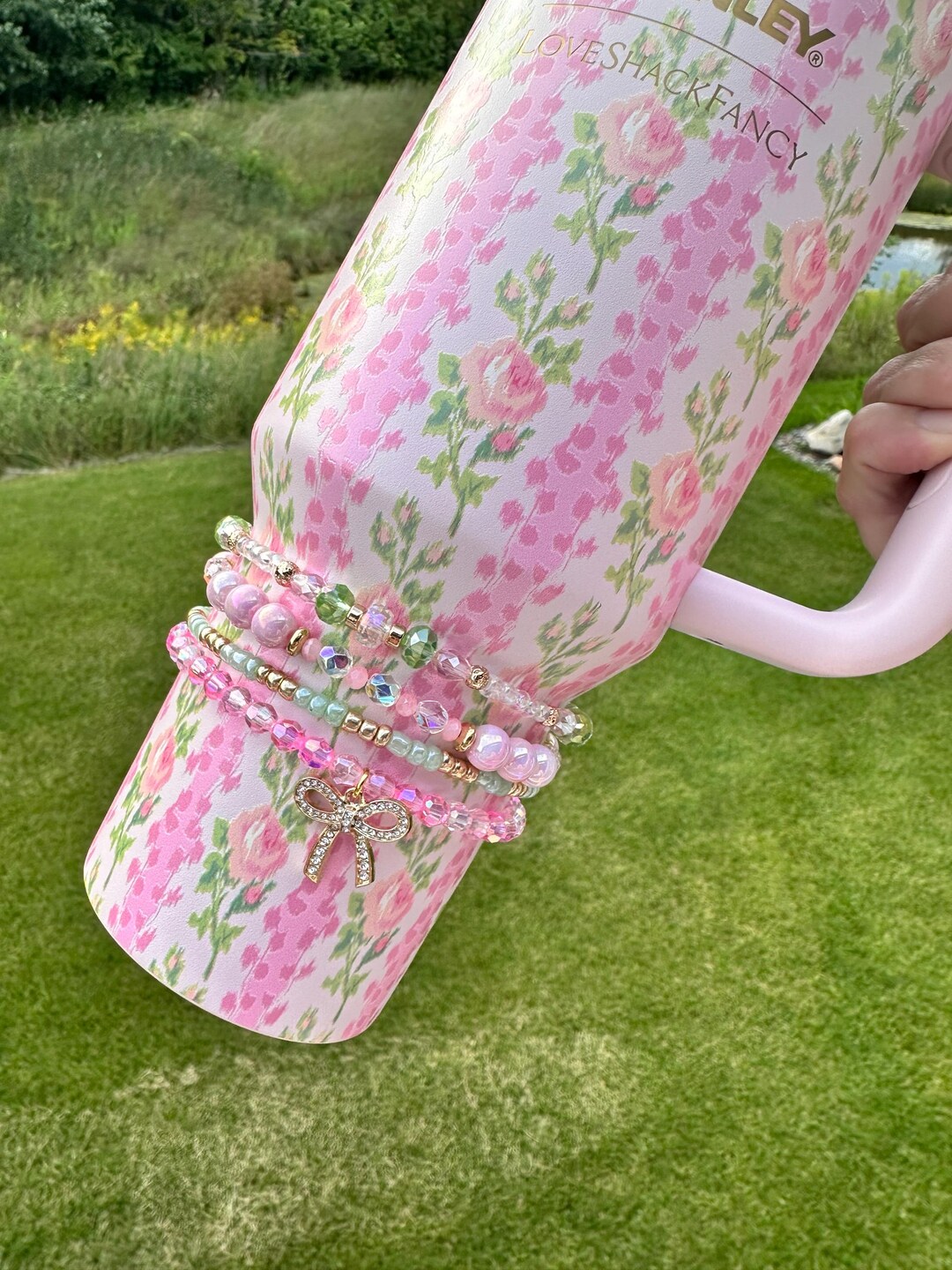 Love Shack Blooming Heirloom Bracelets - Pink and Green Accessory for ...