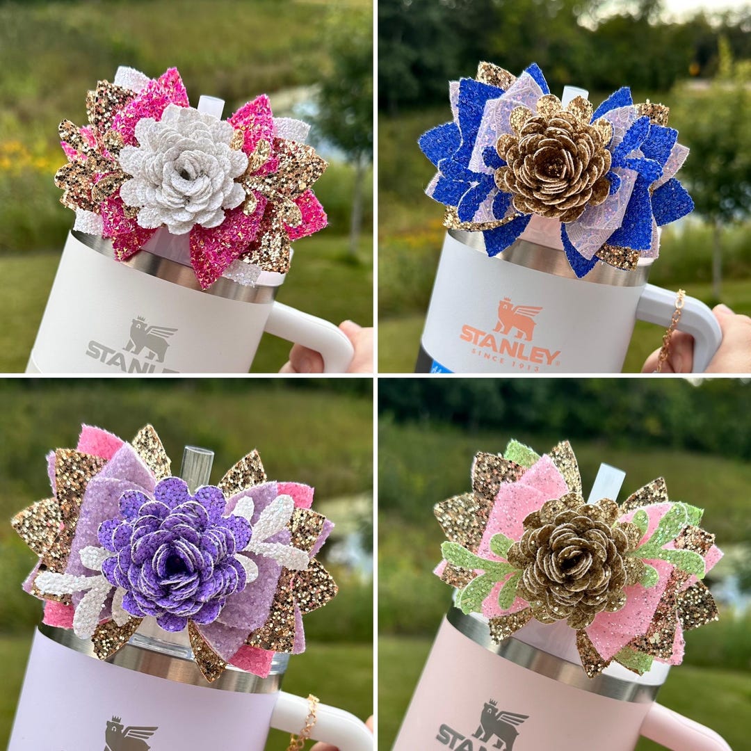 Loveshack Fancy Floral Bows for Stanley Straw - Etsy