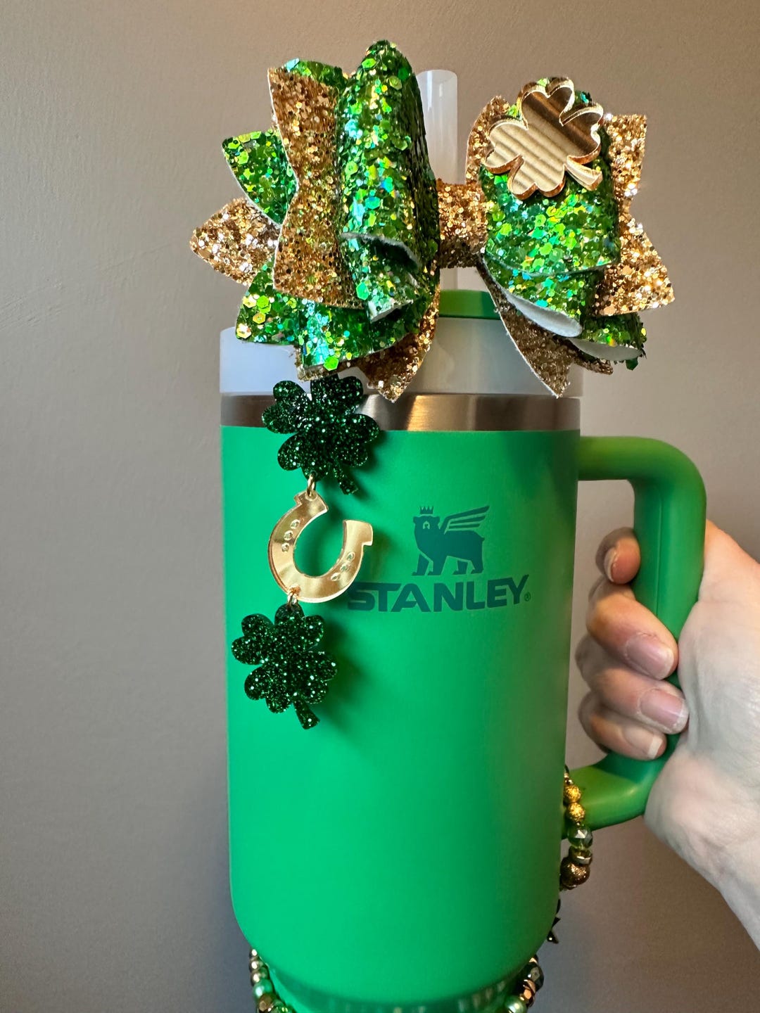 St Patty Day Straw Dangle - Shamrock Green Stanley - Etsy
