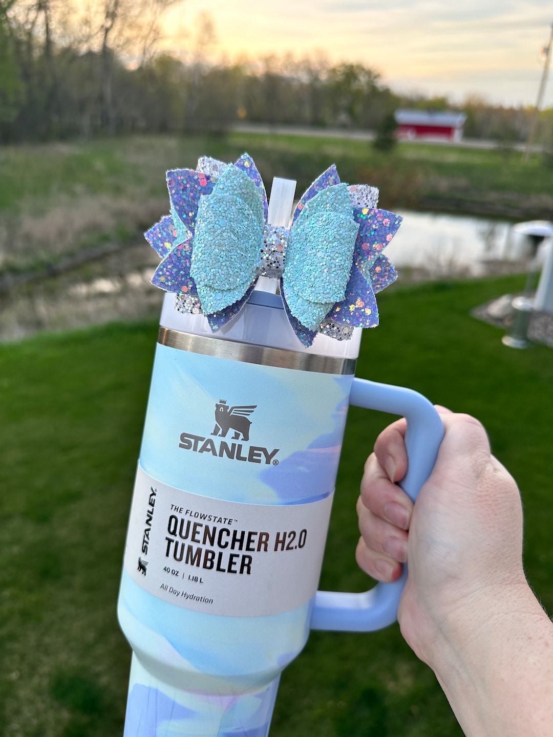 Cool Serene Bow - Stanley Straw Bow - Mint / Periwinkle / Silver ...