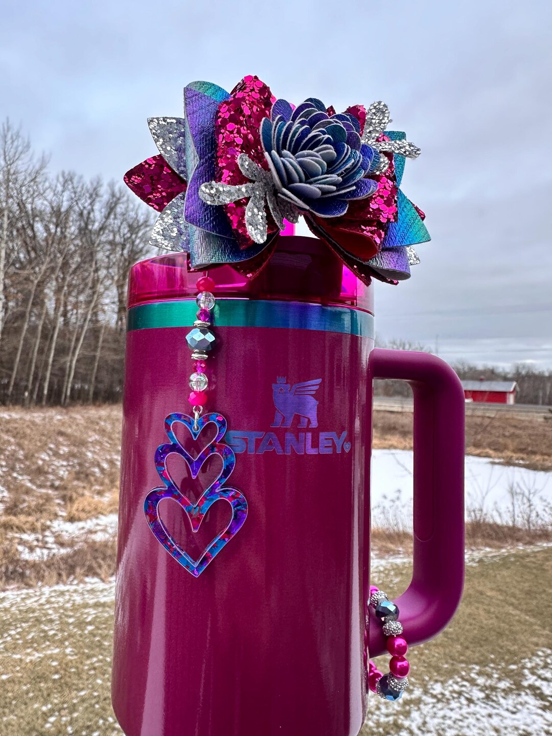 Berry Truffle Hearts Straw Dangle - Etsy