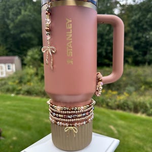 Mocha Latte Stanley Cup Bracelet Accessory - Brown and Gold - Etsy