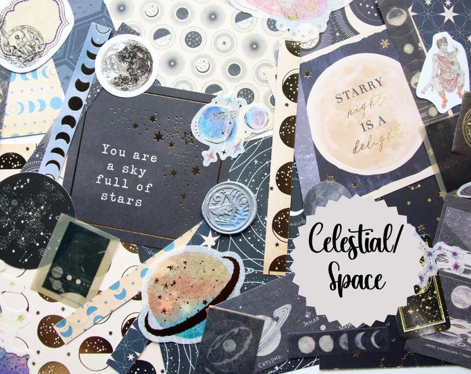 Celestial/astrology Junk Journal Kit Grab Bag 30 Pieces |stickers, Book ...