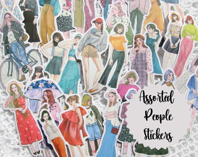 Assorted People Stickers, Girl Stickers | for Junk Journals, Journaling ...