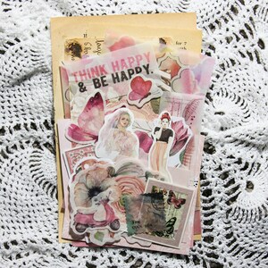 Pink Themed: Junk Journal Kit Mystery Bag 30 Pieces |stickers, Book ...