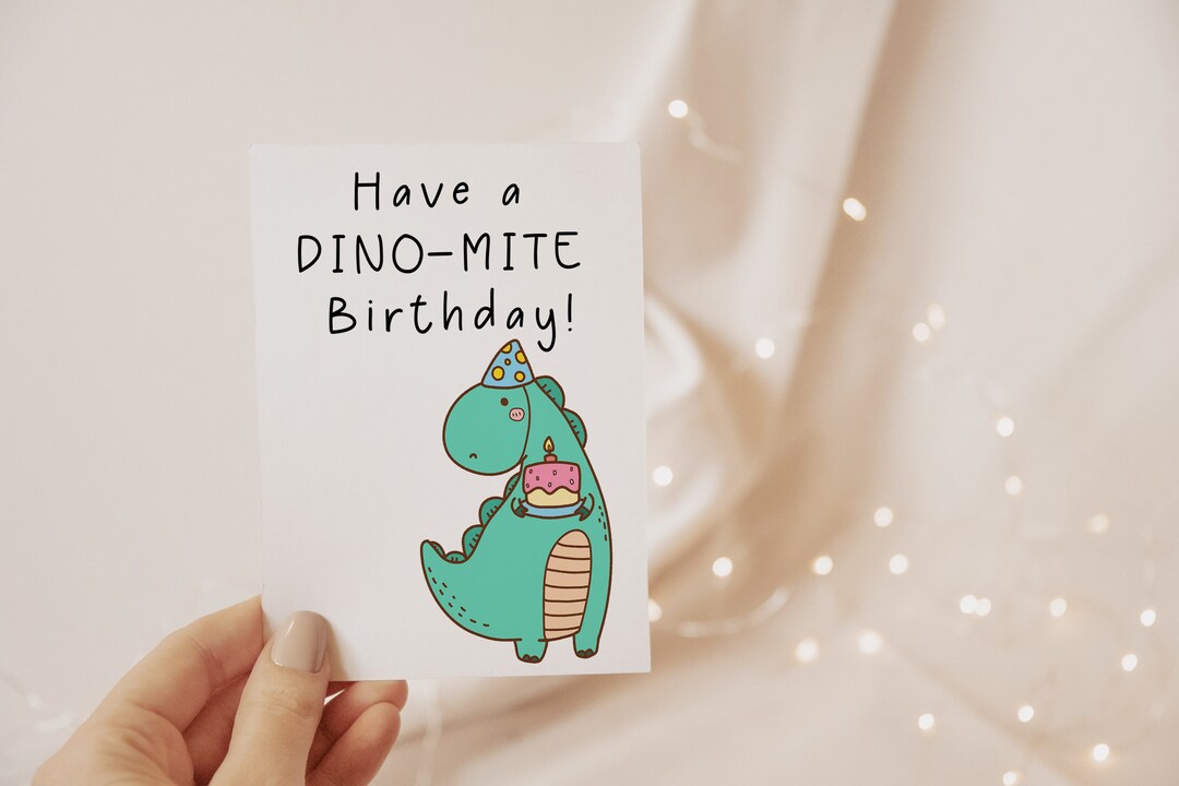 Have a Dino-mite Birthday, Card With Wax Seal Sticker Fun Dinosaur ...