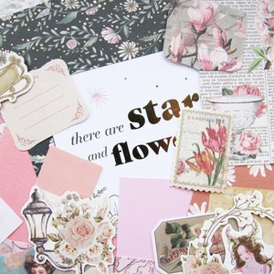 Pink Themed: Junk Journal Kit Mystery Bag 30 Pieces |stickers, Book ...