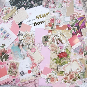 Pink Themed: Junk Journal Kit Mystery Bag 30 Pieces |stickers, Book ...