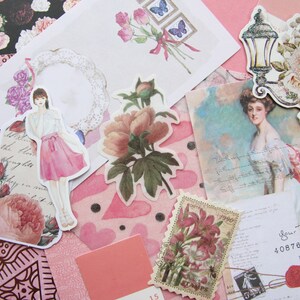 Pink Themed: Junk Journal Kit Mystery Bag 30 Pieces |stickers, Book ...