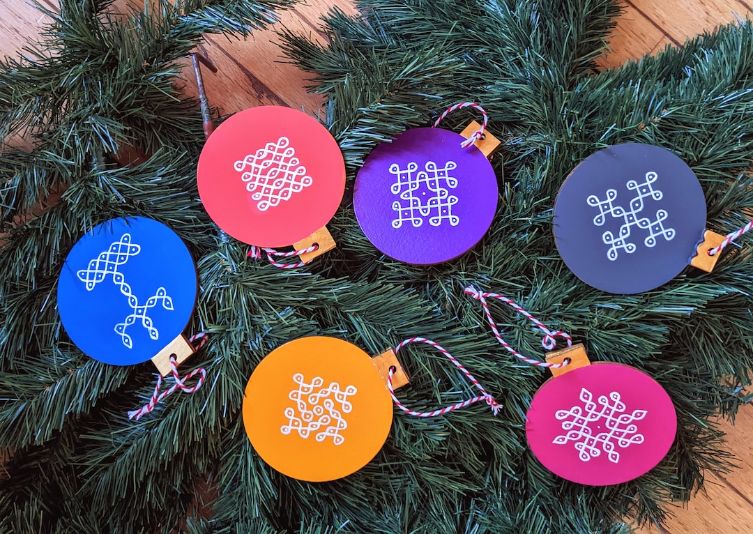 Desi Christmas Ornaments, Kolam Ornaments, Muggu, Christmas, Holiday, Desi, Decoration, Wedding ...