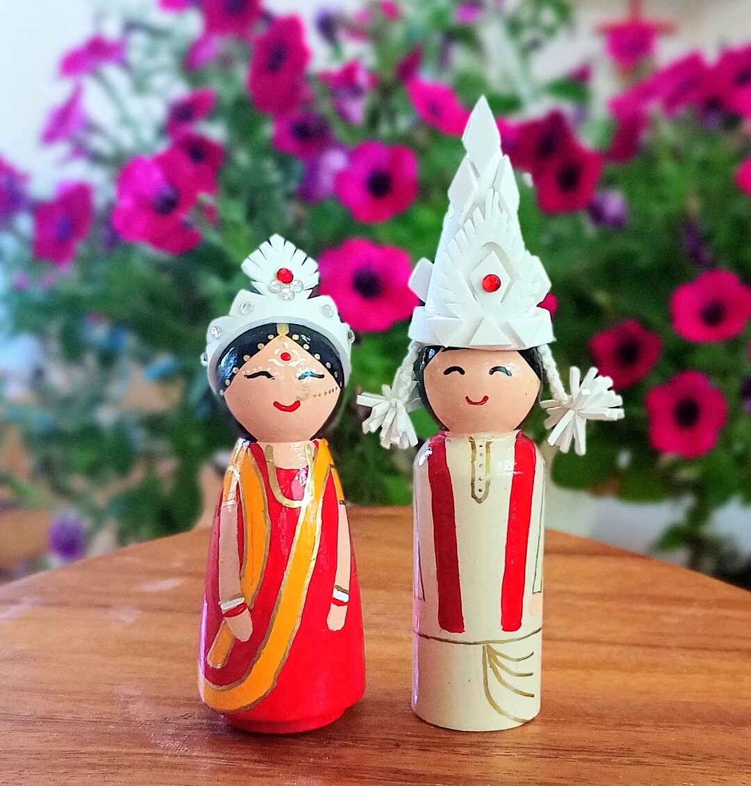 Custom Nepali Wedding Cake Topper for Rnepali Bride and Groom Wedding ...