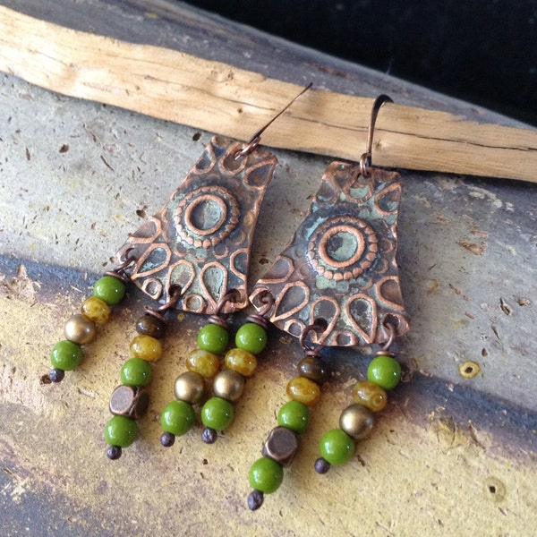 Rustic Earrings - Etsy