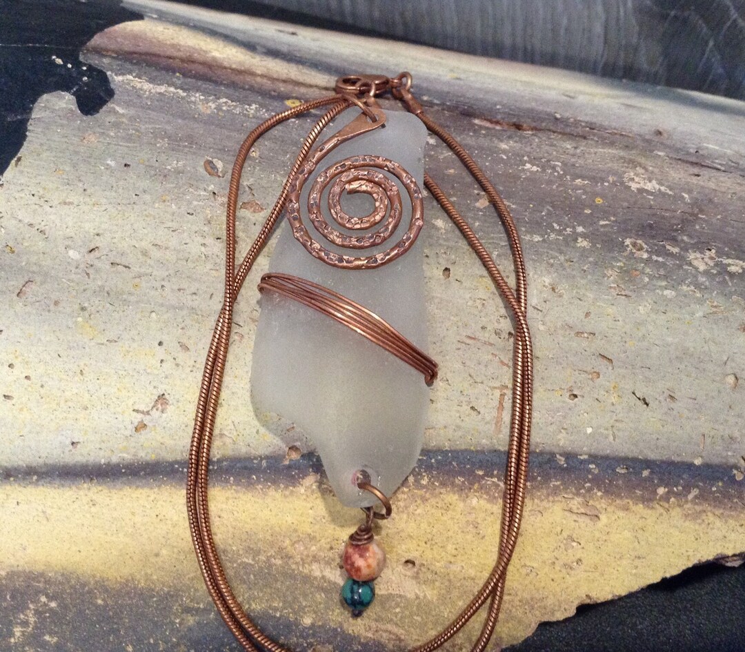 Genuine Sea of Cortez Sea Glass Necklace! Copper Sea Glass, Artisan ...