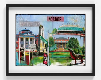 North Carolina State NC State Print - Etsy