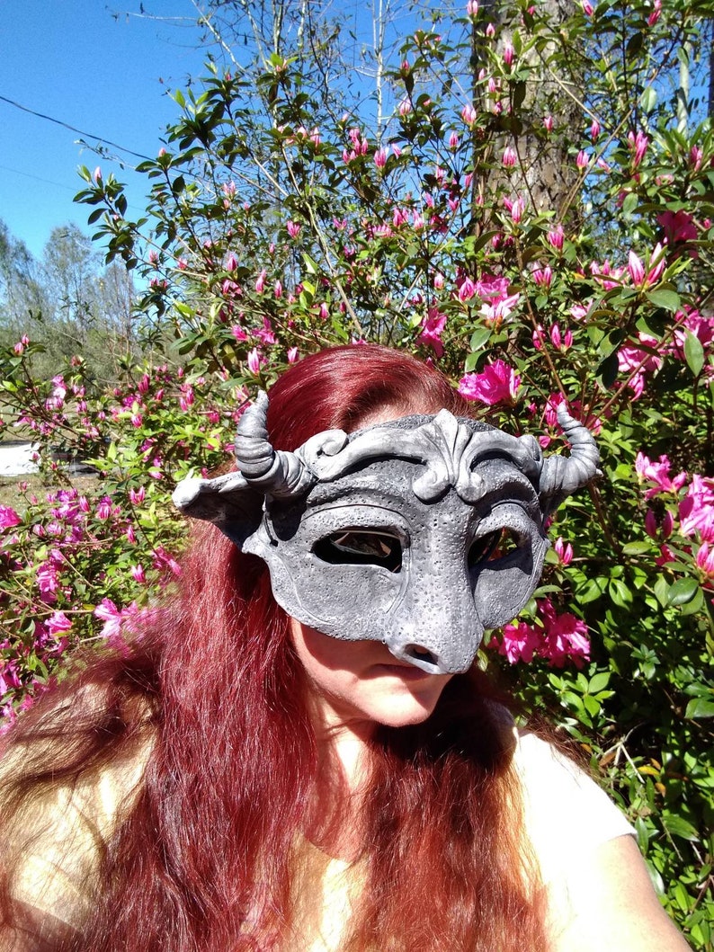 Cute Gargoyle Gargoyle Mask Masquerade Mask Silver and | Etsy