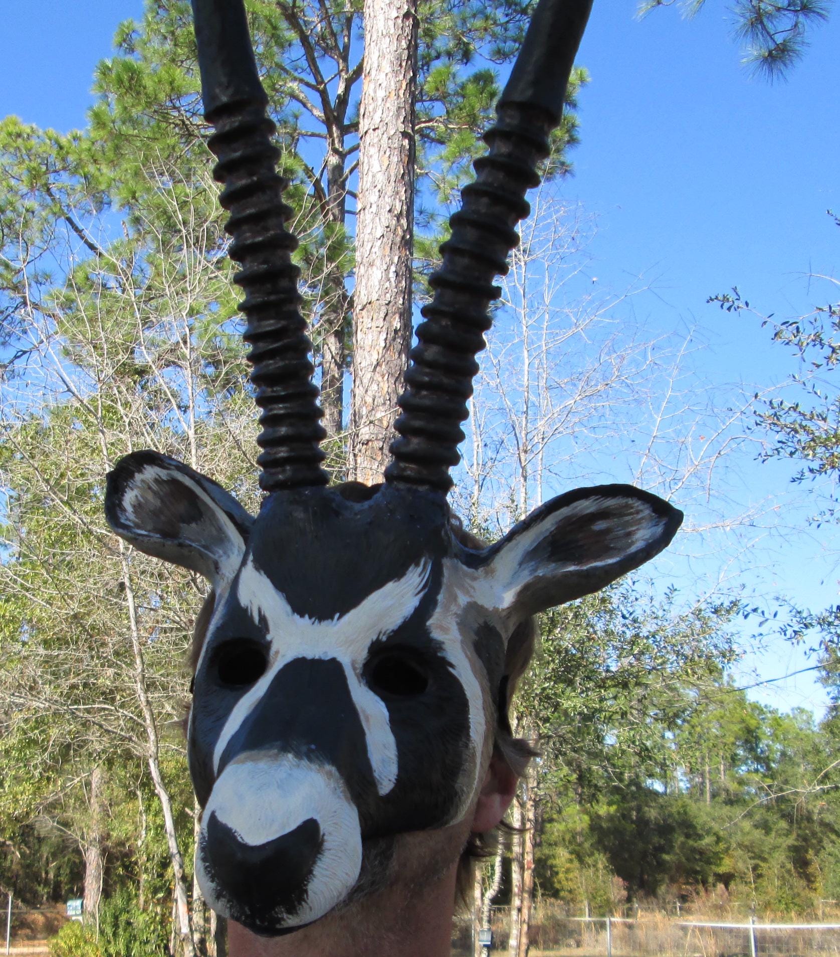 Handmade Gemsbok Costume Mask: Faux Antlers, Wildlife Art - Etsy