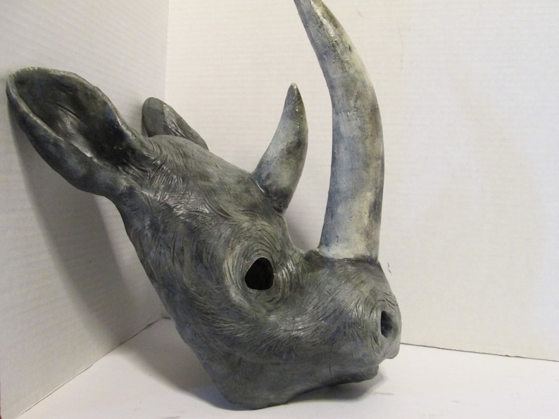 Handmade Rhino Mask, Animal Costume, Wildlife Art Rhinoceros - Etsy
