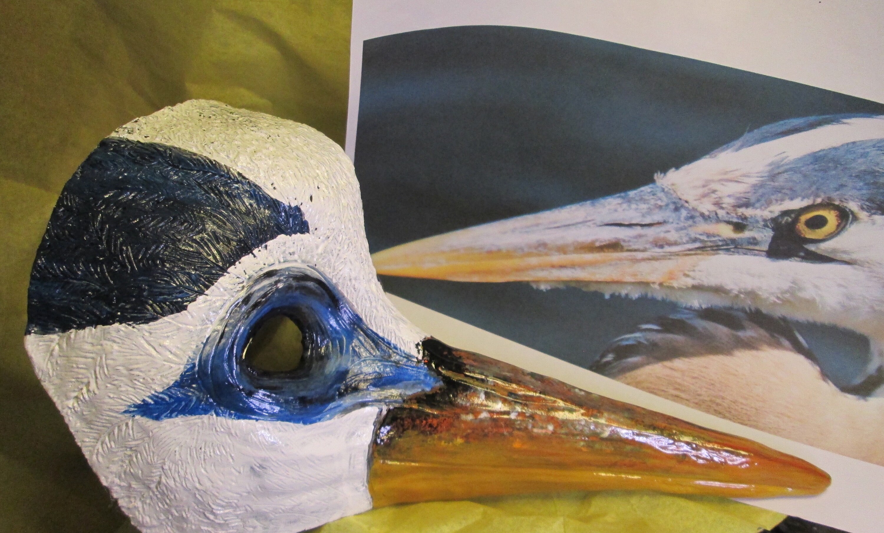 Egret mask masquerade mask large beak costume mask Fantasy | Etsy